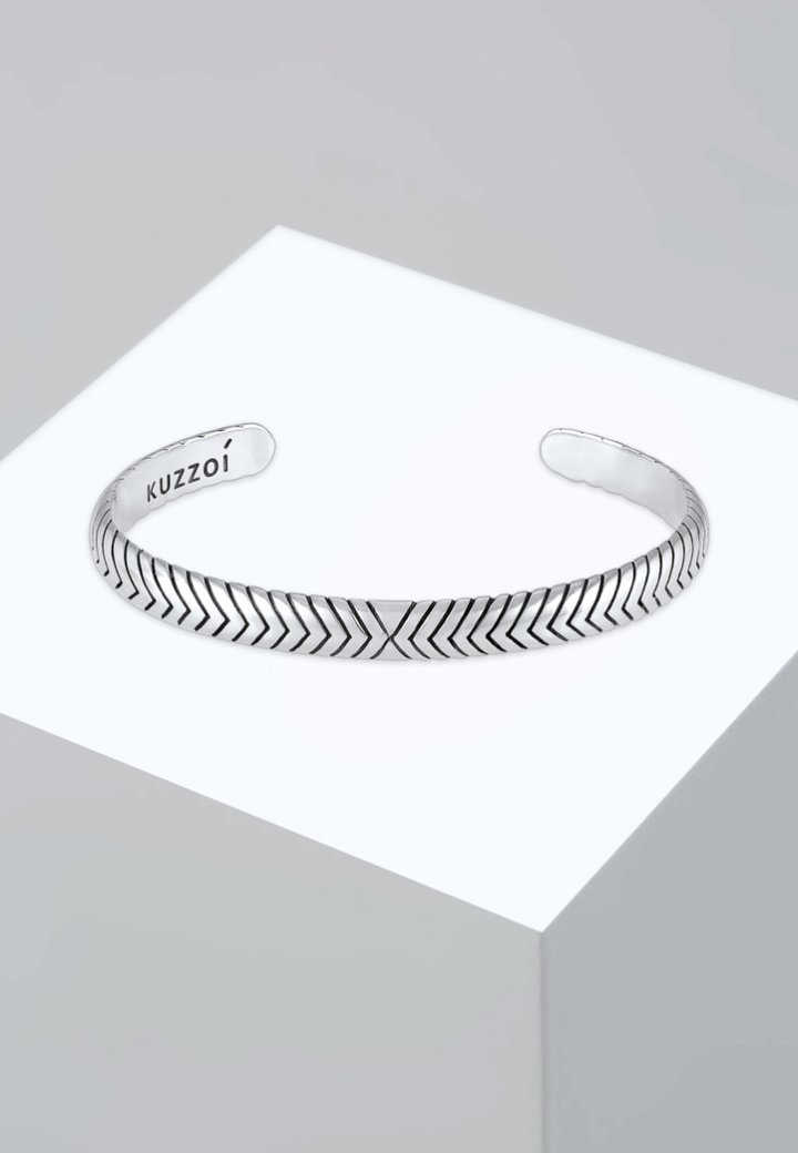 KUZZOI STRUCTURED ARM CUFF - Armband - silver-coloured/silberfarben ...