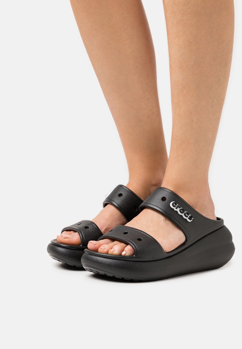 Crocs CLASSIC CRUSH - Heeled mules - black - Zalando.co.uk