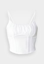 Hollister Co. BARE RUCHED BUST SEAMED WAIST - Top - bright white/bianco ...