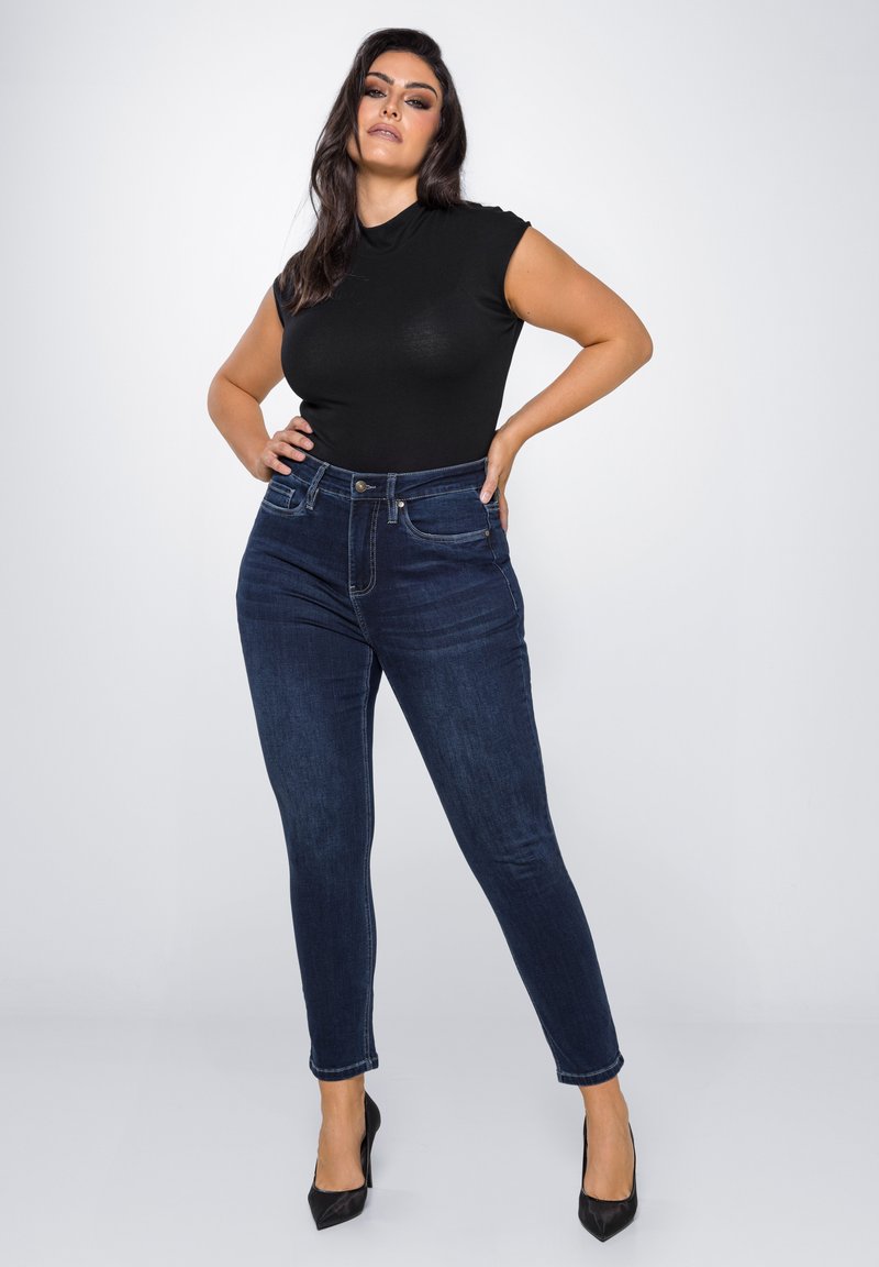 FOX FACTOR IRI - Slim fit jeans - midnight blue/blauw denim/bluedenim ...