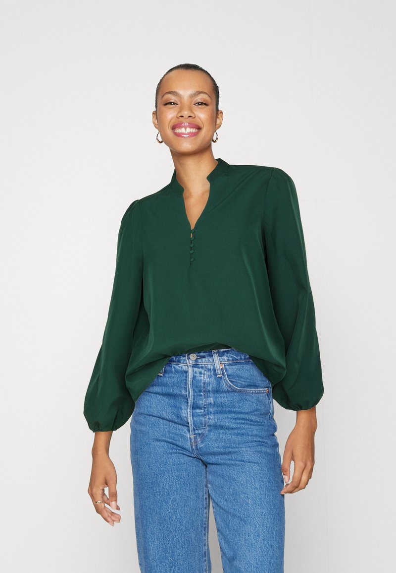 VILA VILOUIS RELLA L S KA - Camicetta - pineneedle/verde scuro - Zalando.it
