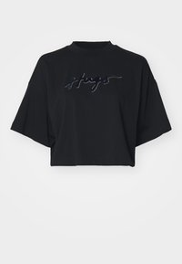 HUGO CROPPED TEE - Print T-shirt - black - Zalando.ie