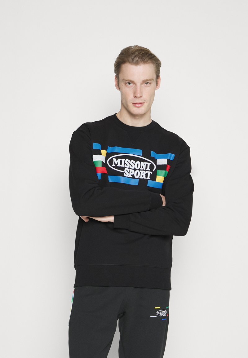 Missoni Sport CREWNECK - Sweatshirt - black/multicolor/svart - Zalando.no
