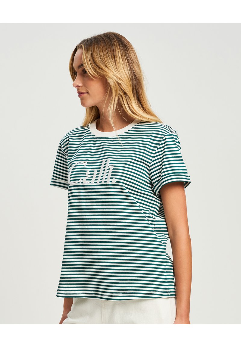 CALLI T-shirt med print - emerald stripe wht emb/grön - Zalando.se