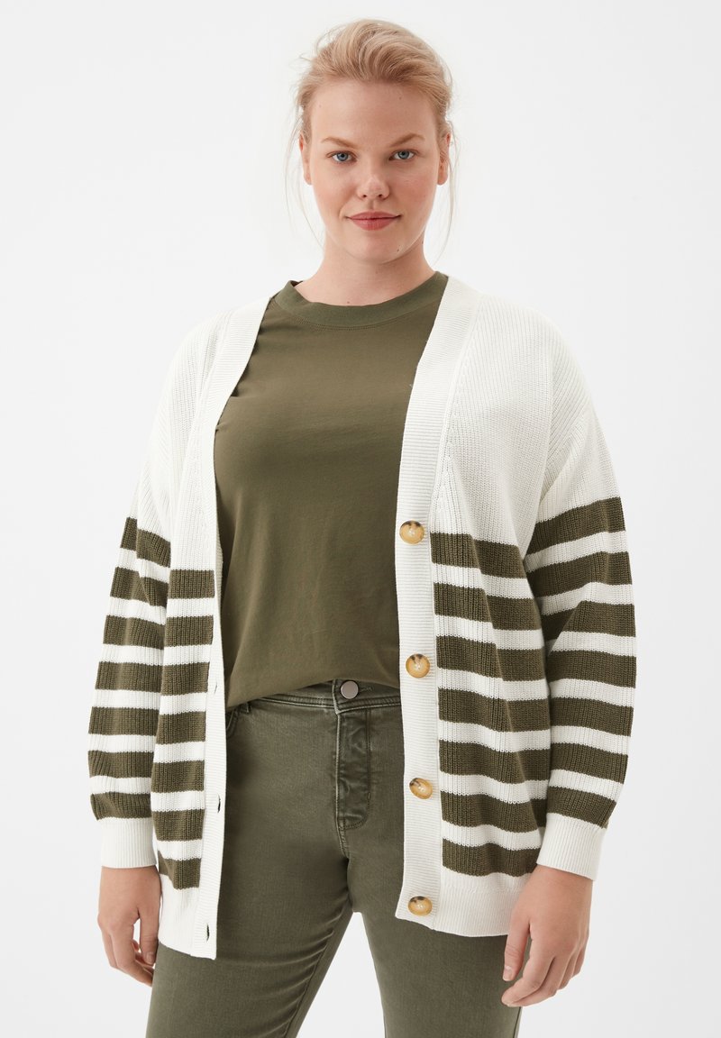 Triangle MET STREPEN - Cardigan - ecru/off-white - Zalando.de