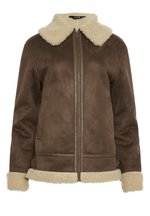 Long Tall Sally BORG AVIATOR - Chaqueta de cuero sintético - brown ...