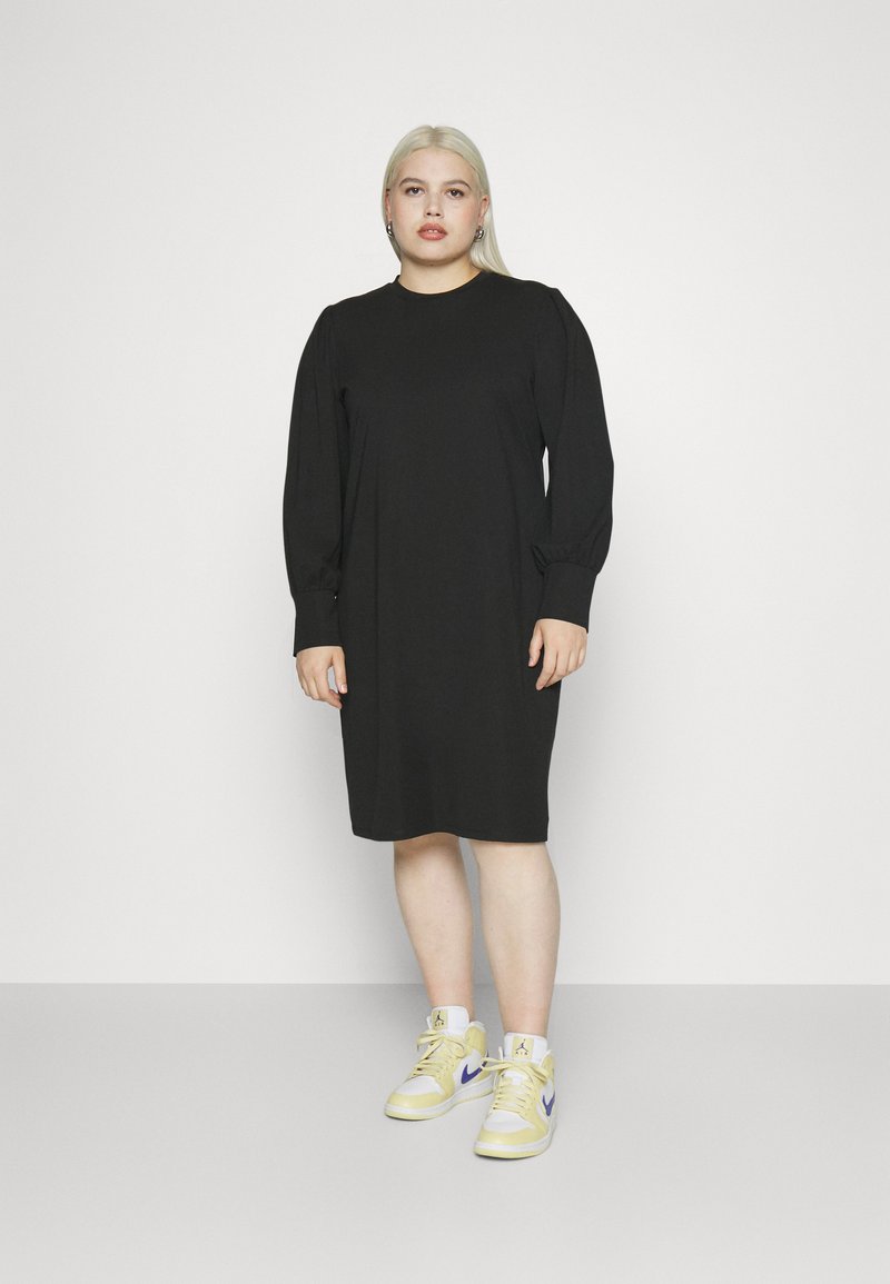 Object Curve OBJCAROLINE DRESS - Freizeitkleid - black/schwarz - Zalando.ch