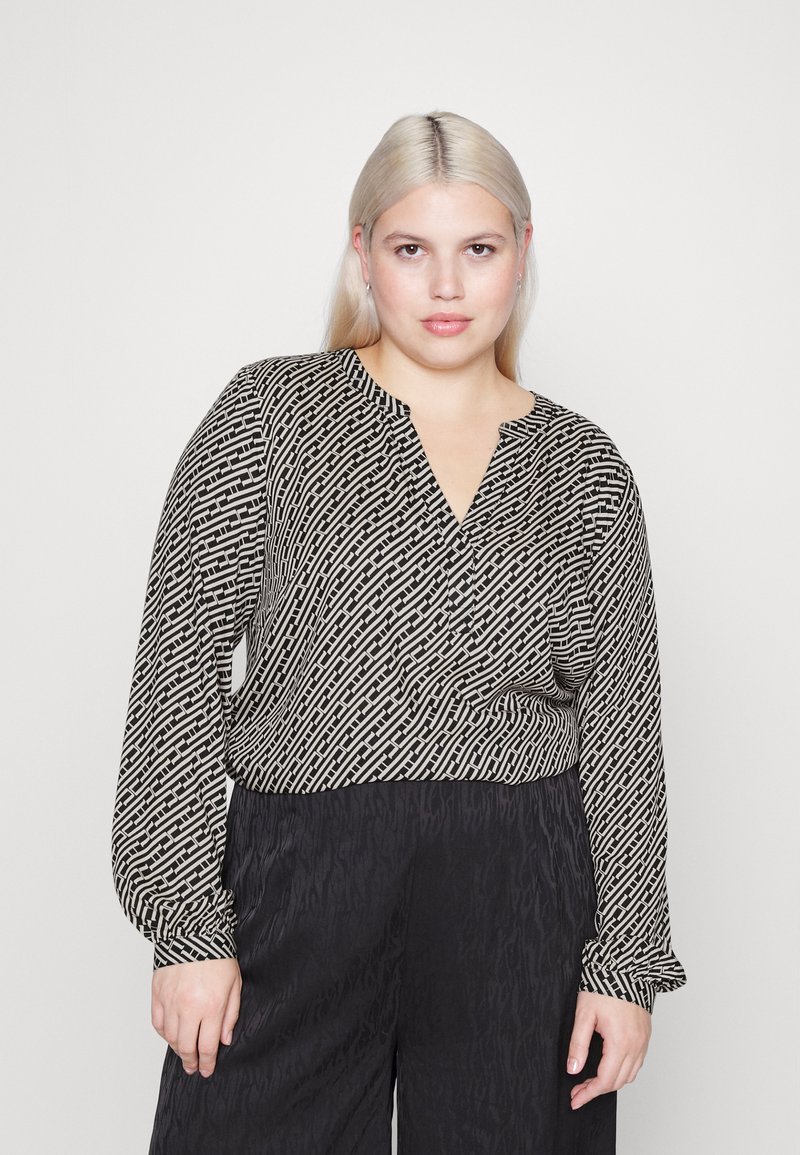 Kaffe Curve KARENA TILLY - Bluse - black/sand/schwarz - Zalando.at