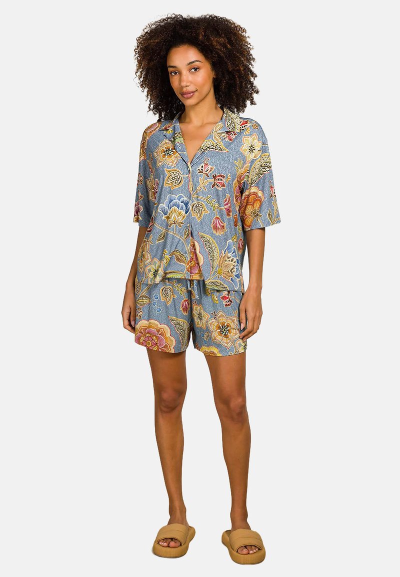 Pip Studio FLORA SHORT SLEEVE - Button-down blouse - blue - Zalando