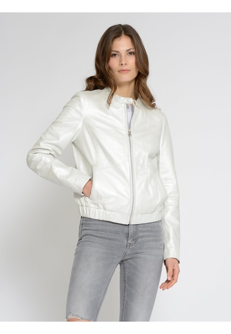 Maze Leren jas - white metallic/wit - Zalando.be