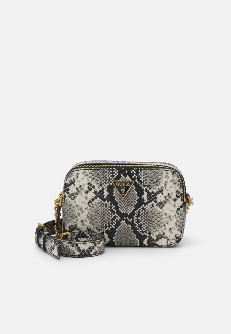 Guess ALES CROSSBODY CAMERA - Across body bag - black/white/black ...