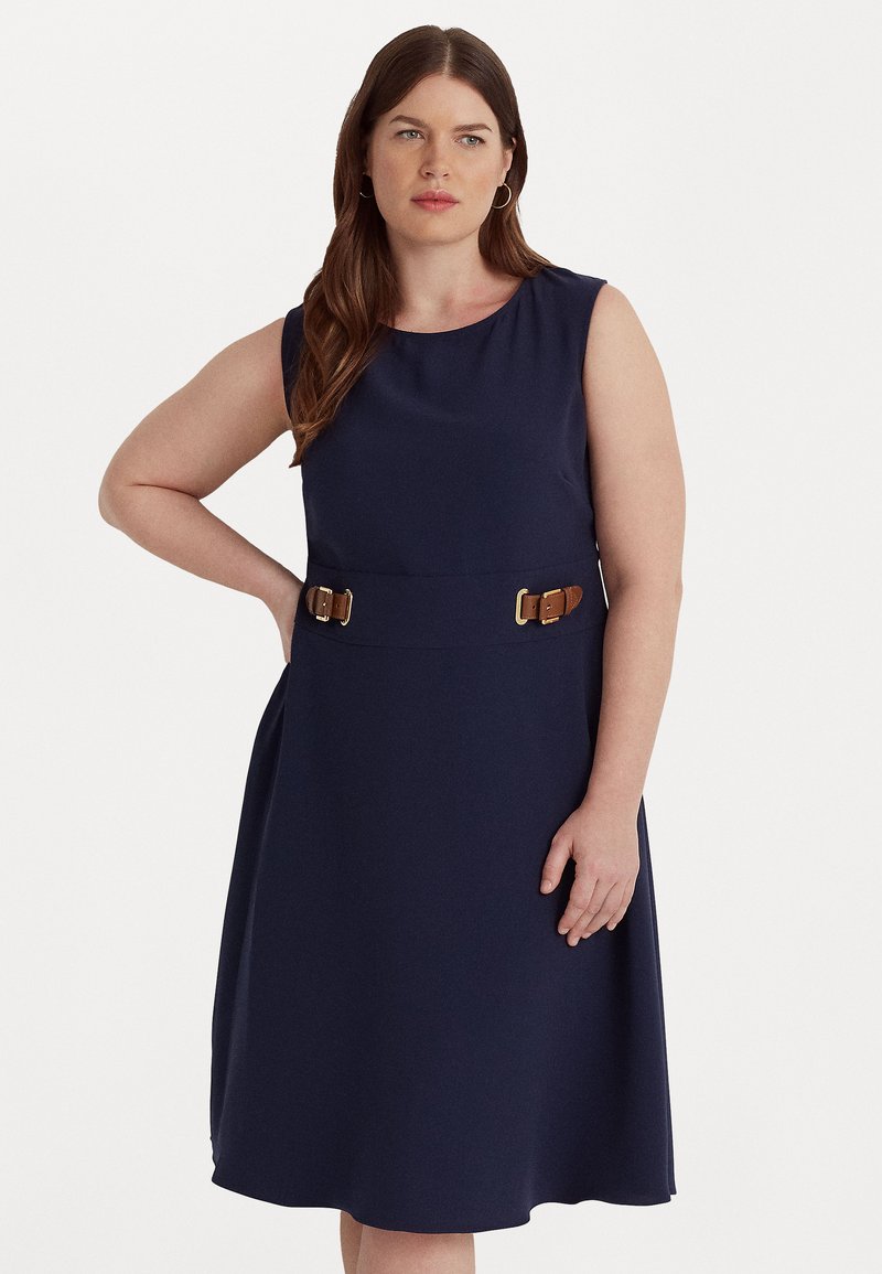 Lauren Ralph Lauren Woman WEELANA SHORT SLEEVE DAY DRESS - Nappali ruha - refined navy/sötétkék ...