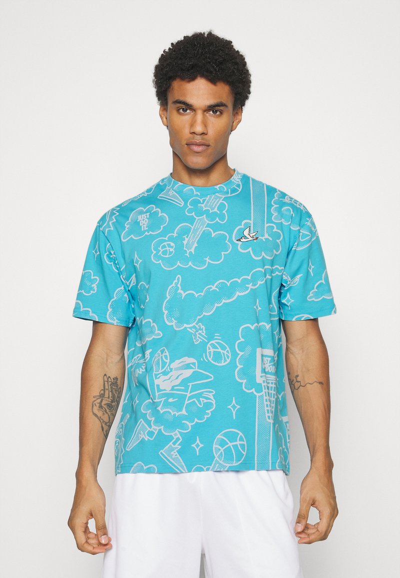 Nike Performance TEE MAX BBALL - Print T-shirt - baltic blue/blue ...