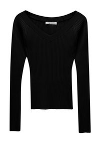 PULL&BEAR V-NECK - Pullover - black/noir - ZALANDO.FR
