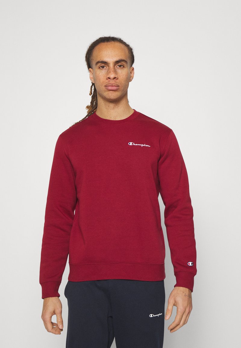 Champion CLASSIC CREWNECK SMALL LOGO - Sweatshirt - dark red/mörkröd ...