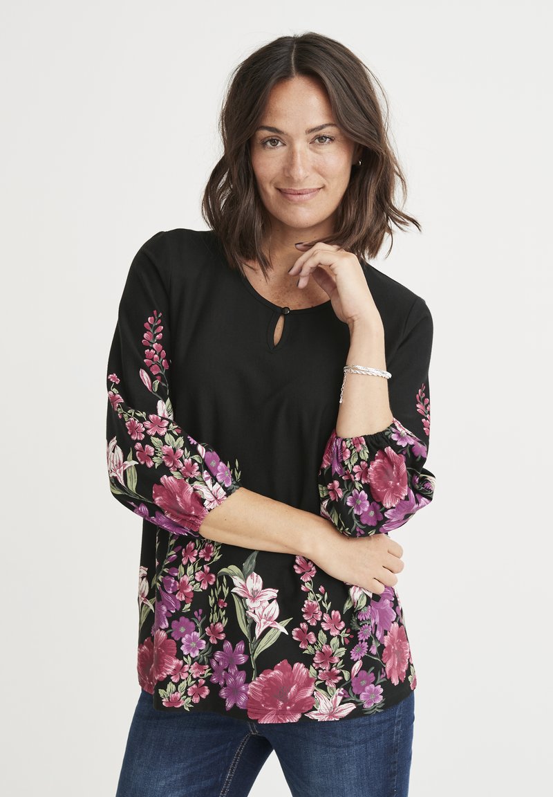 Cellbes of Sweden WITH A FLOWER PATTERN - Longsleeve - black/zwart ...
