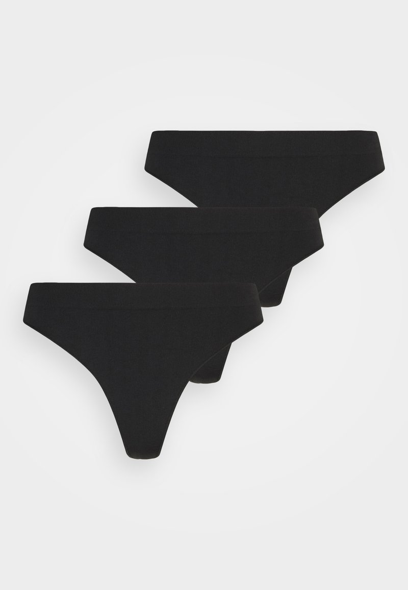 ONLY ONLVICKY THONG 3 PACK - String - black/svart - Zalando.no