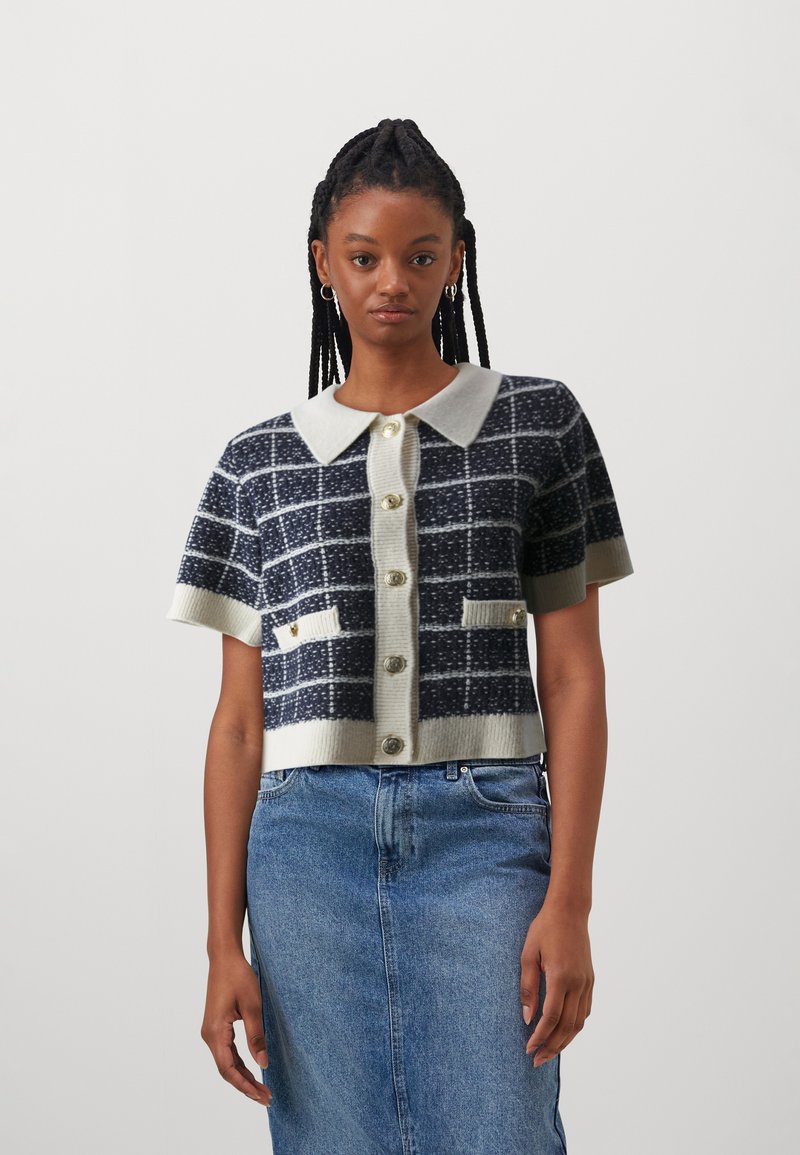 YAS YASLIVIA CARDIGAN - Cardigan - navy/birch/blue denim - Zalando.ie