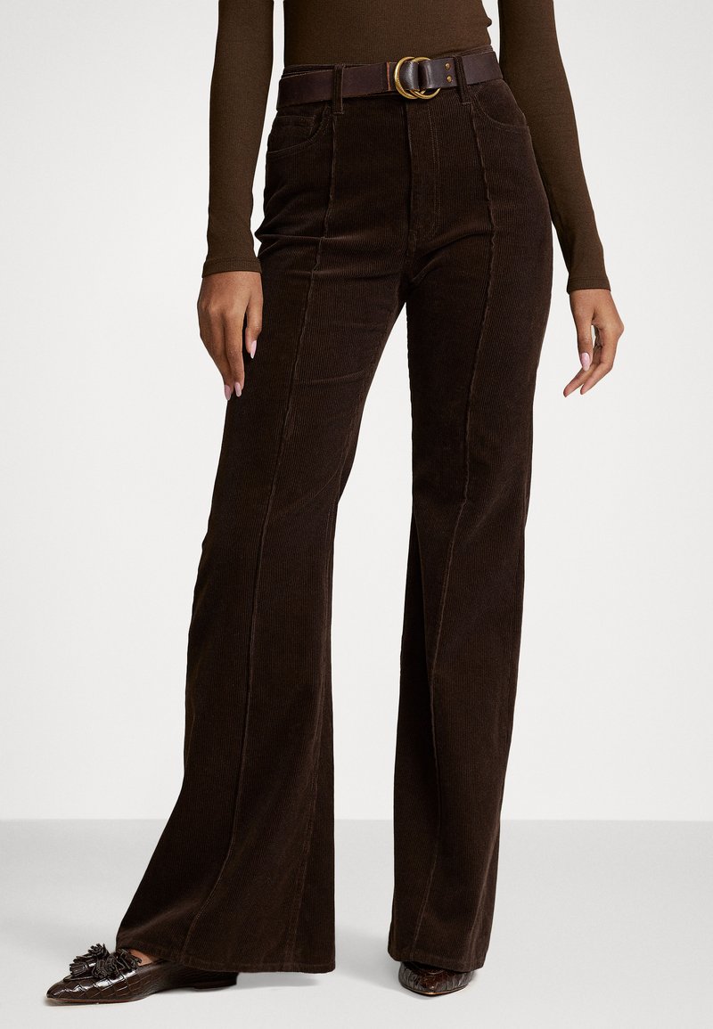 Polo Ralph Lauren FLARE FULL LENGTH FLAT FRONT - Tygbyxor - dark beech ...