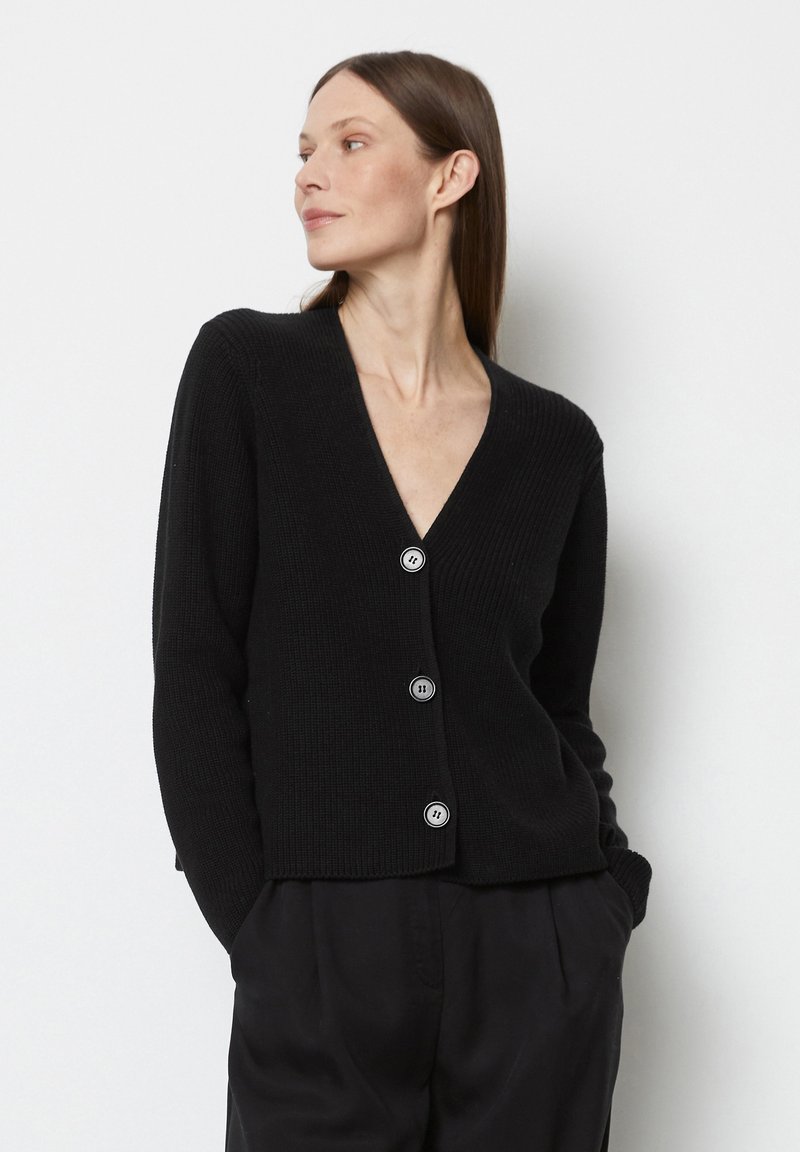 Marc O'Polo CARDIGAN LONGSLEEVE V NECK - Cardigan - black - Zalando