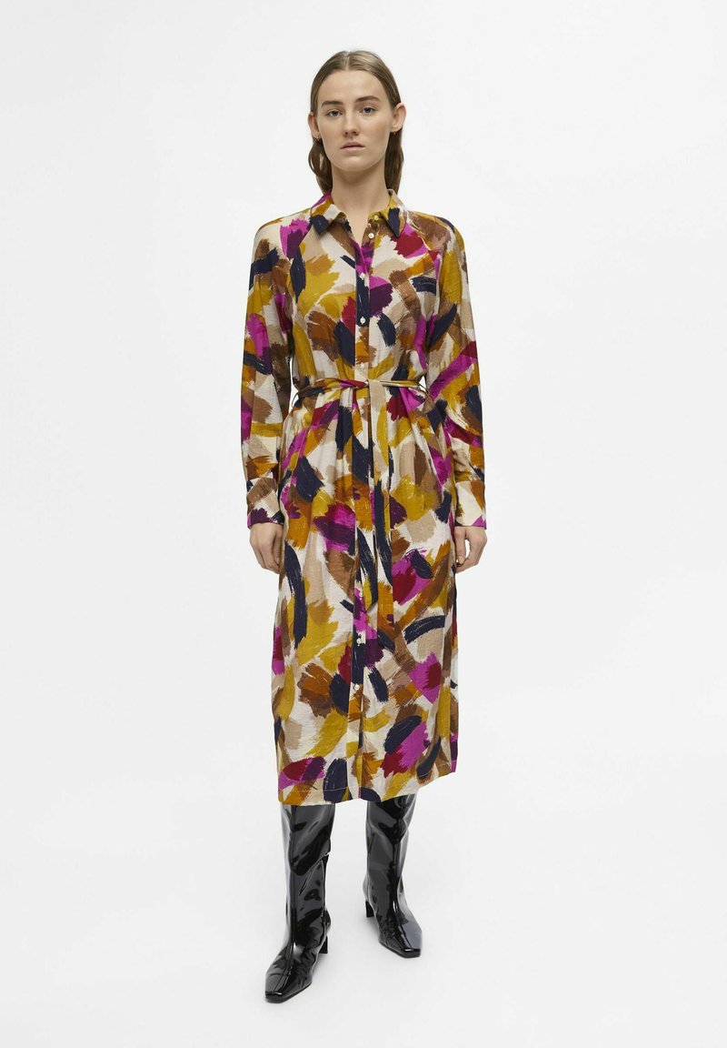 Object Shirt dress - sandshell/off-white - Zalando