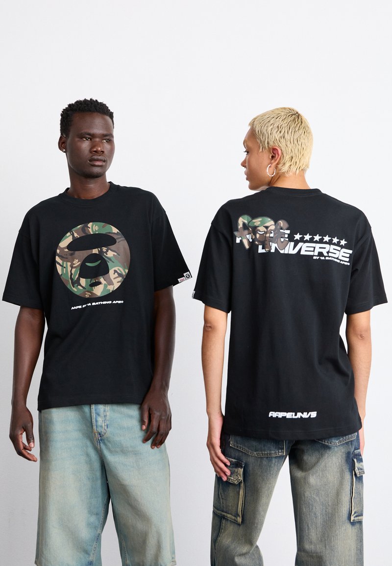 AAPE By A Bathing Ape BASIC TEE UNISEX - Trükipildiga T-särk - black ...