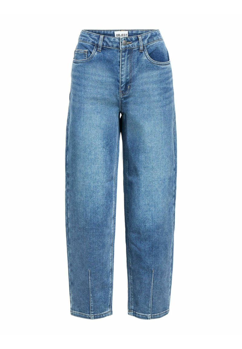 Object BARREL FIT - Straight leg jeans - medium blue denim/blauw denim ...