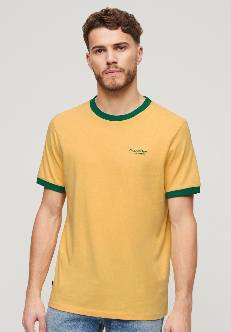 Superdry ESSENTIAL LOGO RINGER - Basic T-shirt - canary yellow marl ...