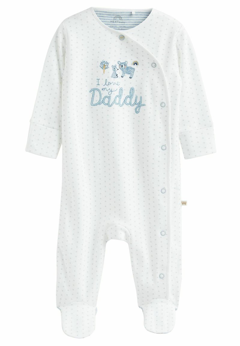 Next BEAR FAMILY SLEEPSUIT 1 PACK - Strampler - white blue/weiß ...