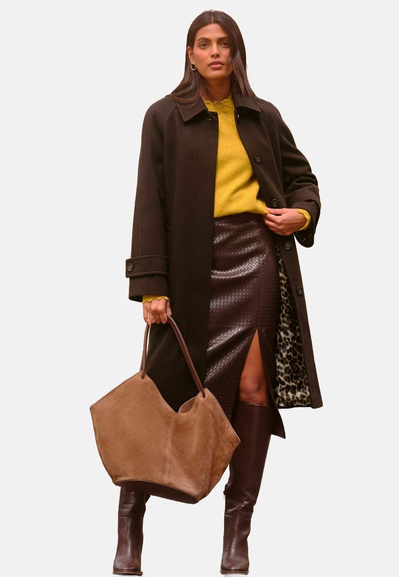 Love & Roses REGULAR FIT - CAR - Mantel - chocolate brown/bruin ...