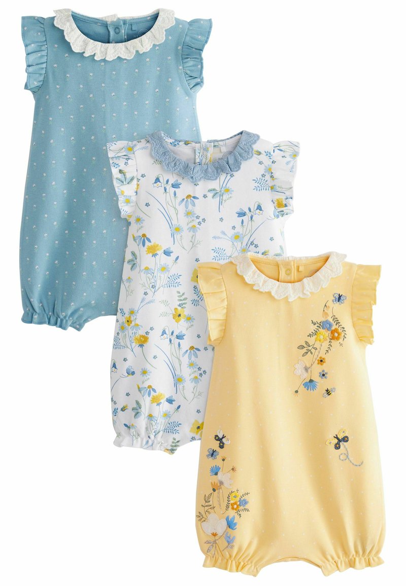 Next BABY JERSEY ROMPERS 3 PACK - Tuta jumpsuit - blue lemon yellow ...