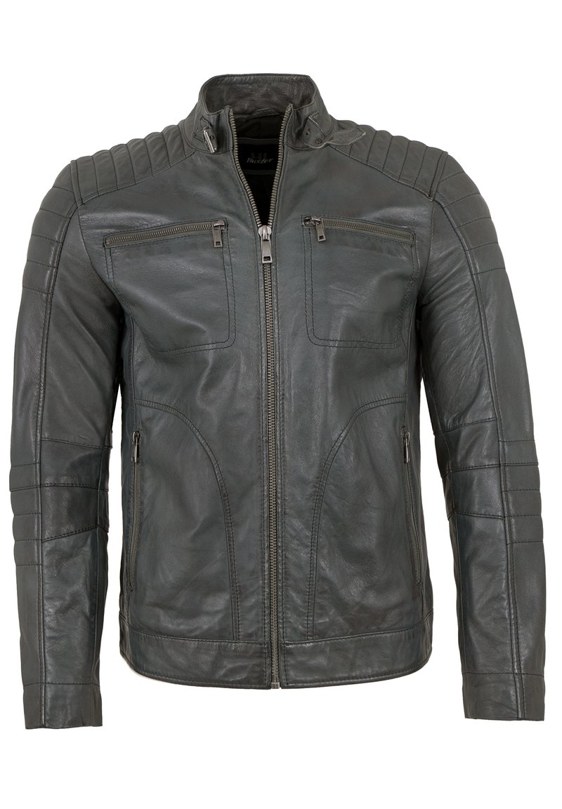 Lederjacken24 Lederjacke - grau - Zalando.de