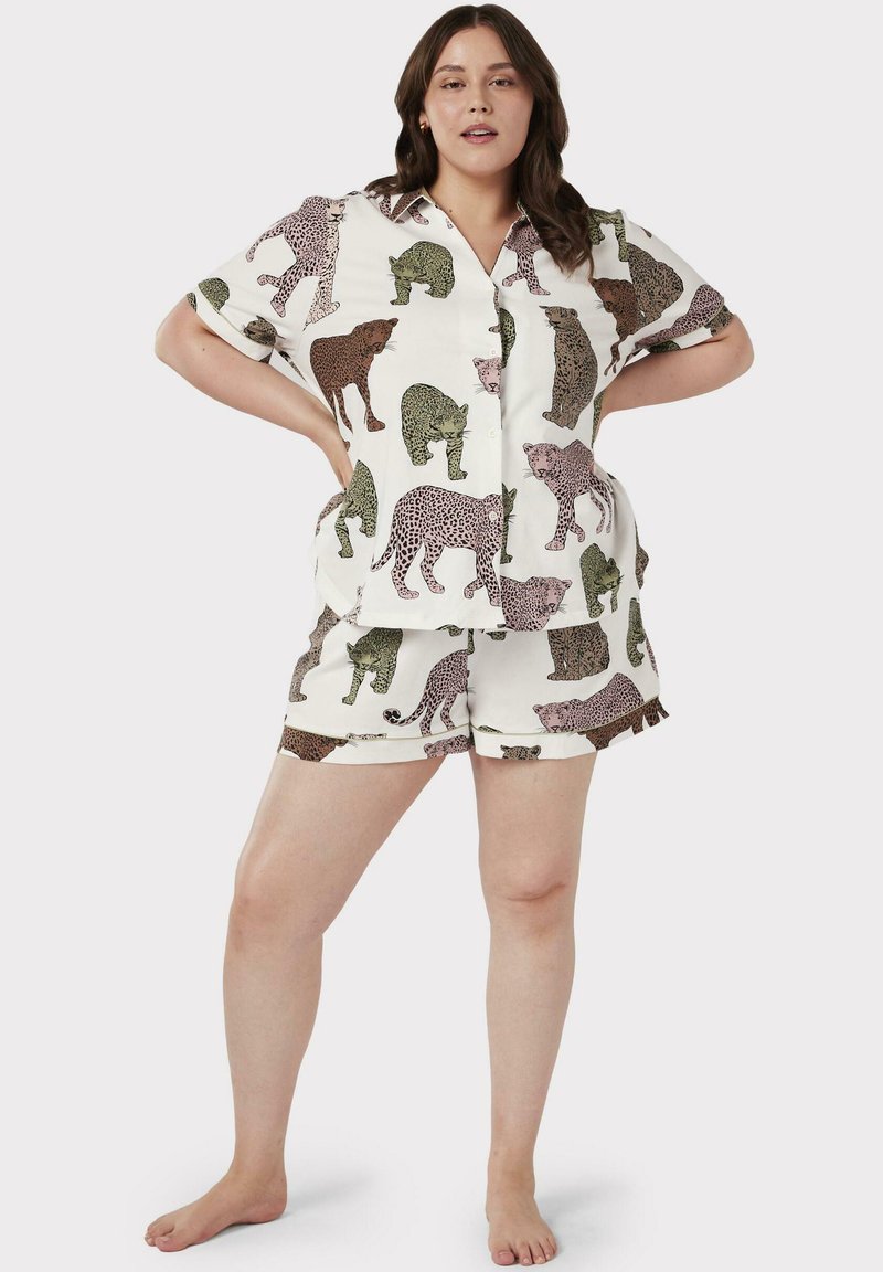Chelsea Peers LEOPARD PRINT SET - Yöasusetti - off white ...