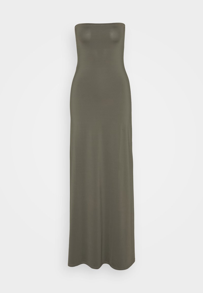 Weekday ACT TUBE DRESS - Žerzejové šaty - grey green khaki/šedá ...