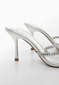 Mango Mules à talons - argent/argenté - ZALANDO.FR