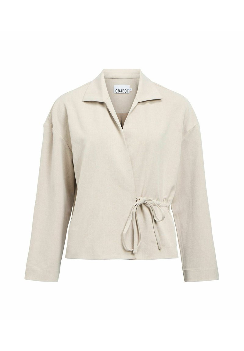 Object WICKEL - Blouse - twill/light grey - Zalando.co.uk