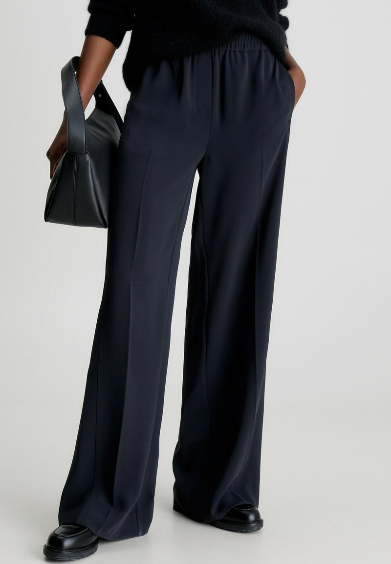 Calvin Klein ELASTIC WAIST - Pantalon classique - ck black/noir ...