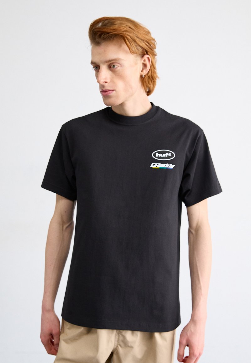 HUF GREDDY TEE - T-shirt con stampa - black/nero - Zalando.it