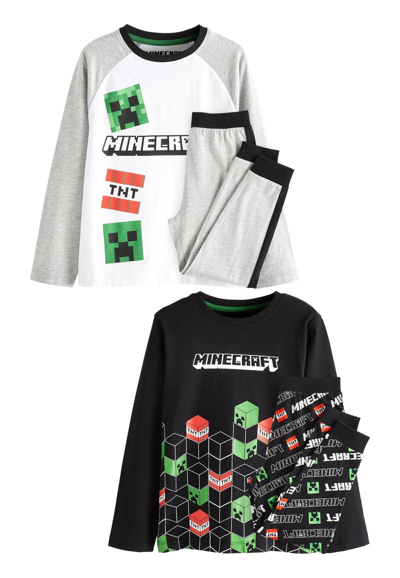 Next 2 PACK SET - Pyjama set - minecraft black white/black - Zalando.de