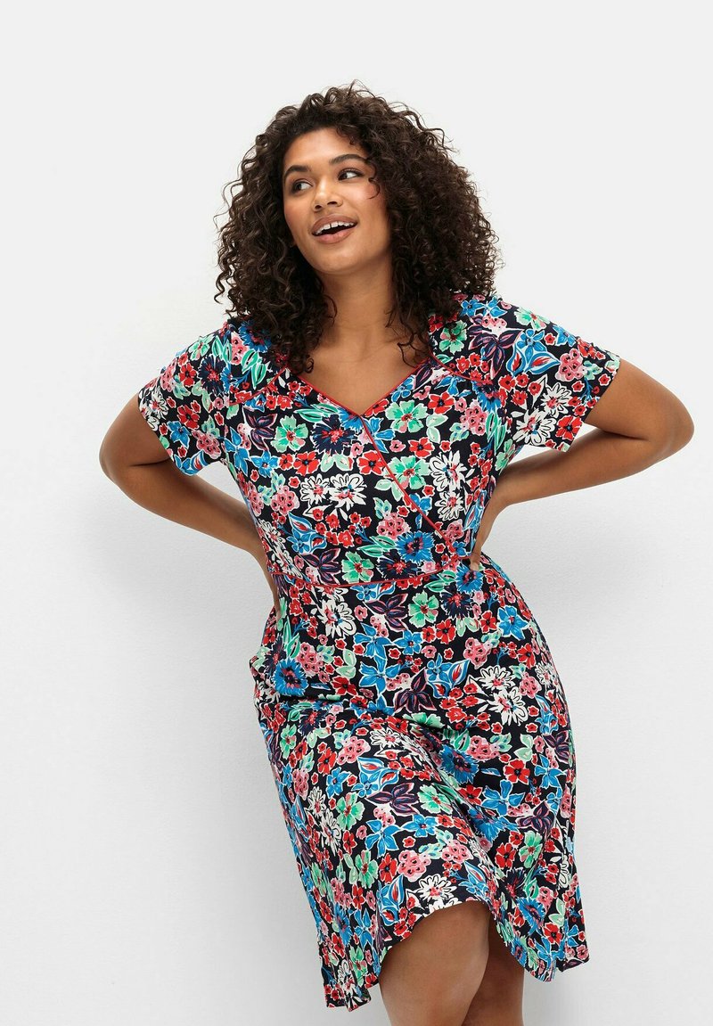 Sheego Jerseykleid - blau gemustert/blau - Zalando.ch