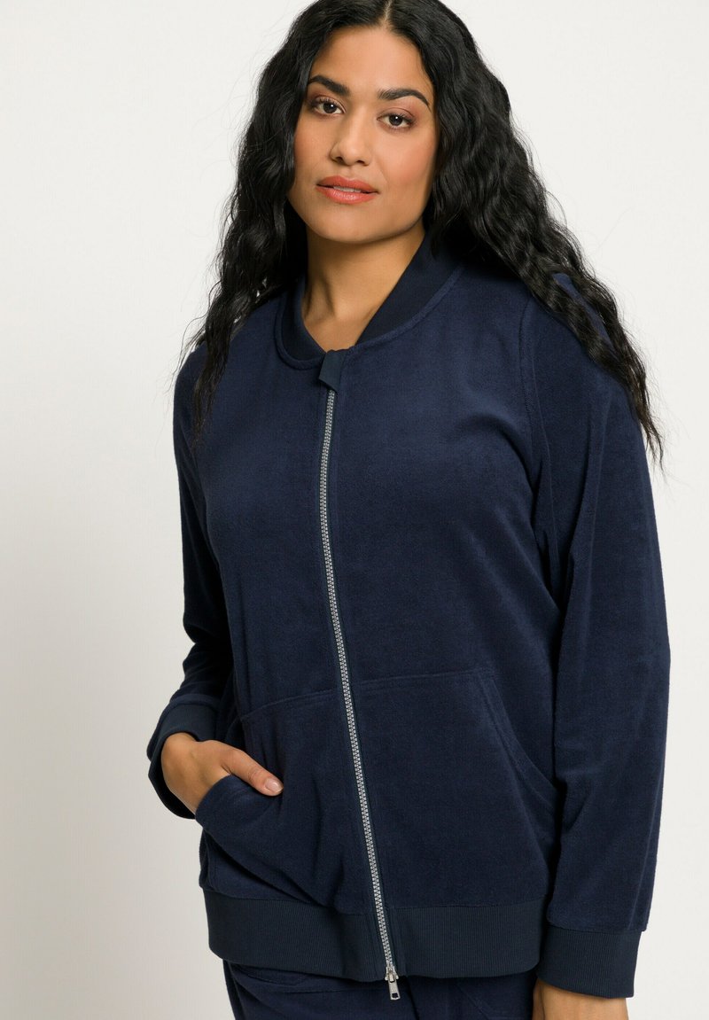 Ulla Popken Felpa con zip - dark blue/blu scuro - Zalando.it