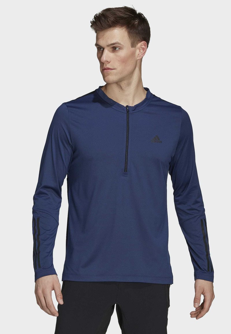 adidas Performance Long sleeved top - blue/dark blue - Zalando