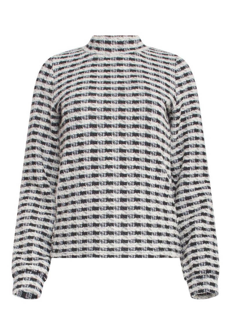 Smashed Lemon STYLISH CHECKERED TURTLENECK - Bluse - black white ...