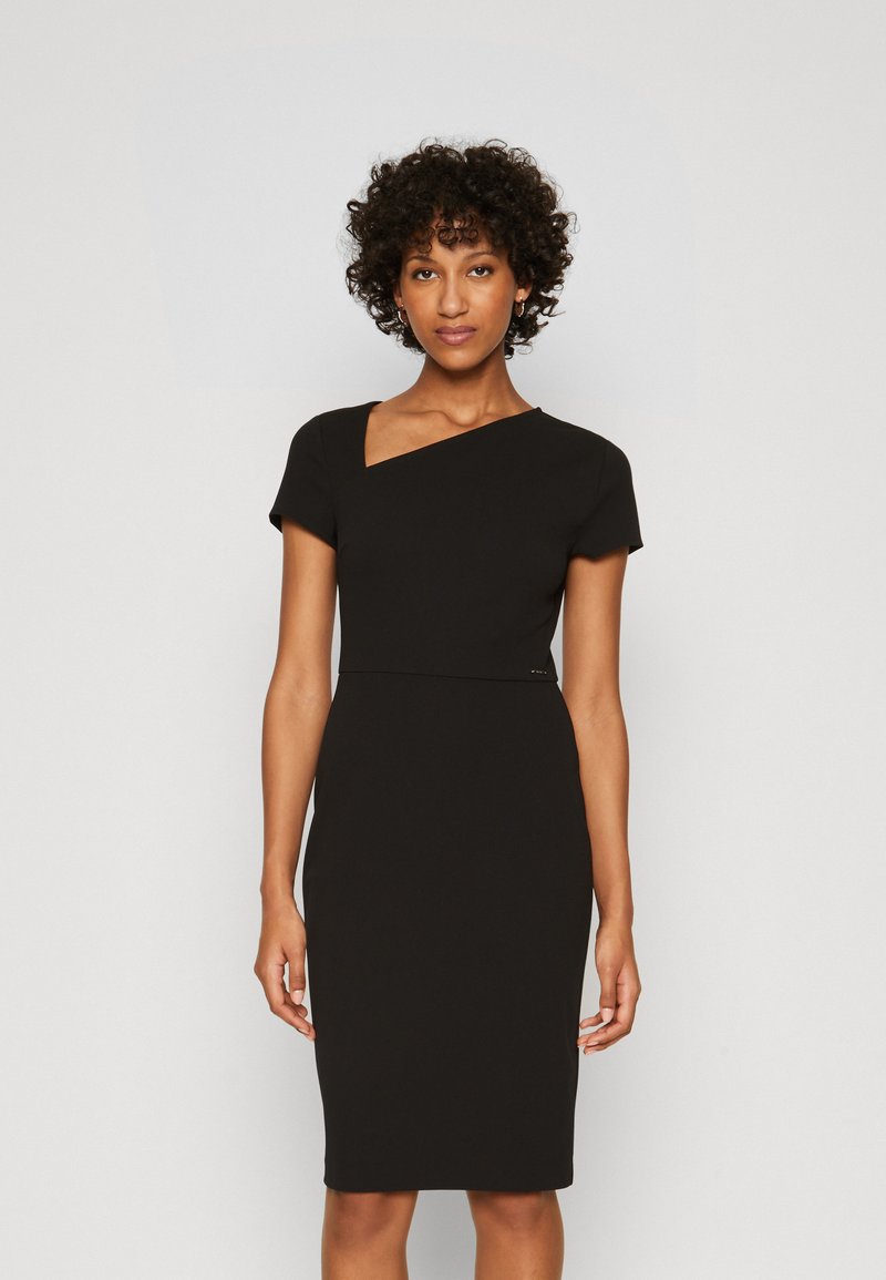 Calvin Klein OPEN NECK DRESS - Jersey dress - black - Zalando.co.uk