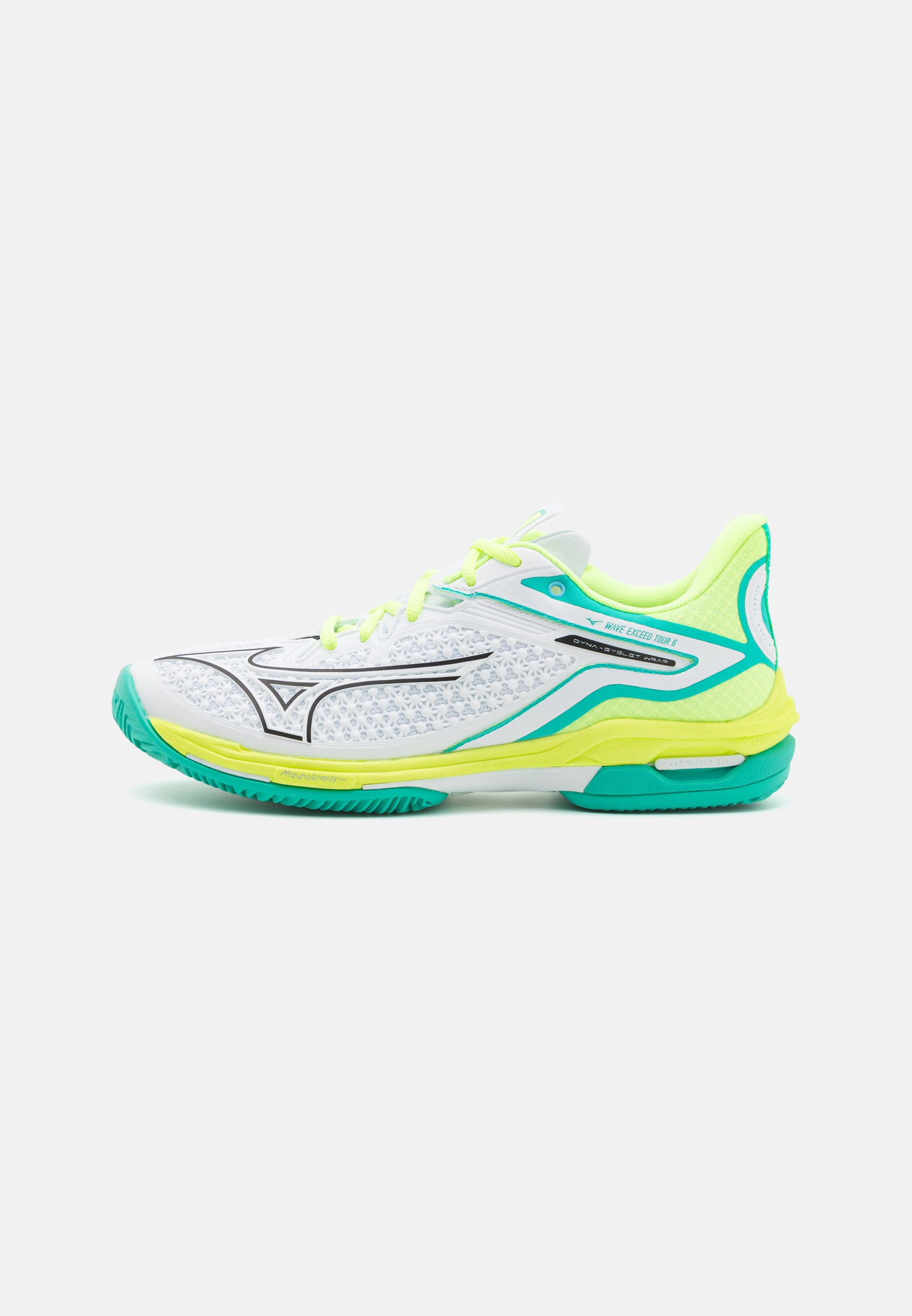 Mizuno WAVE EXCEED TOUR 6 CC Clay court tennis shoes white black neo lime white Zalando