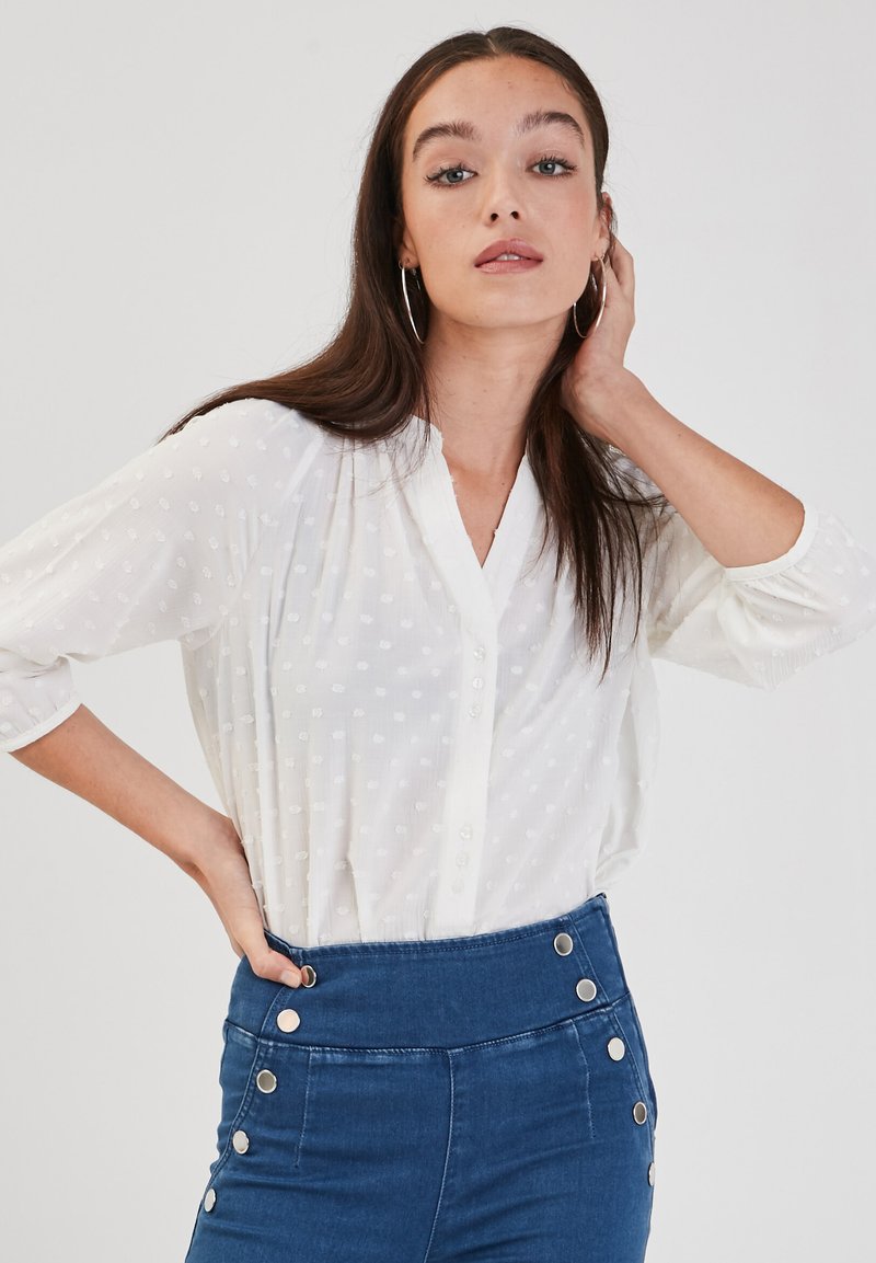 Cache Cache MIT 3/4 ÄRMELN - Blusa - ecru/crema - Zalando.es