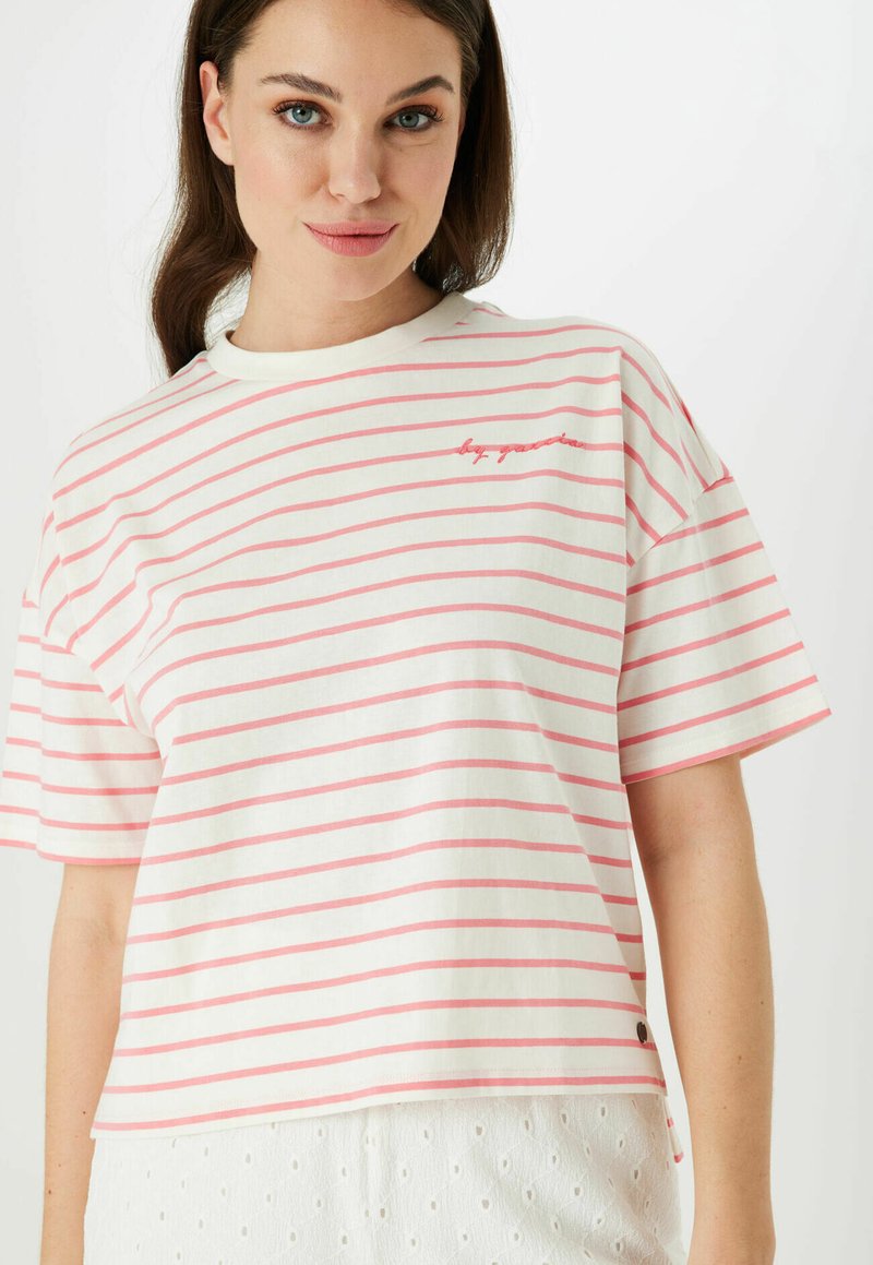 Garcia Print T-shirt - sunrise pink/white - Zalando.de