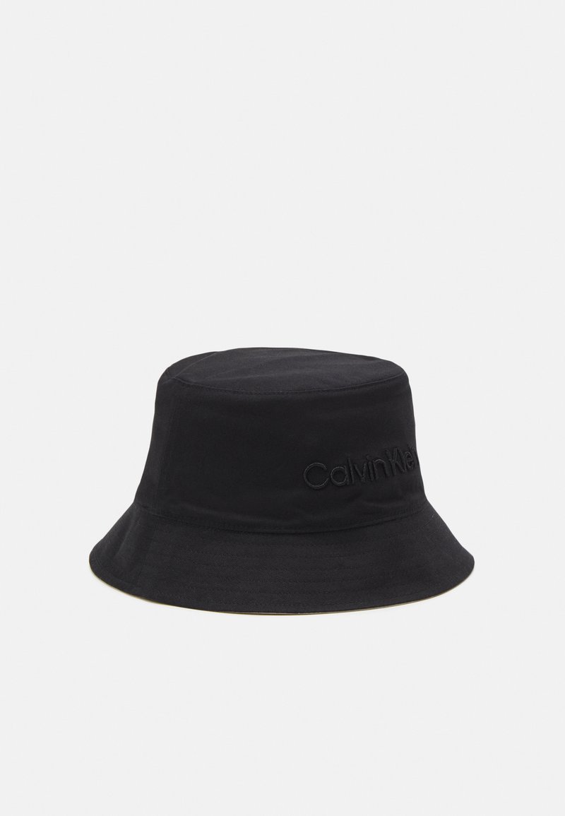 Calvin Klein EMBROIDERY REV BUCKET UNISEX - Hat - black/stony beige ...