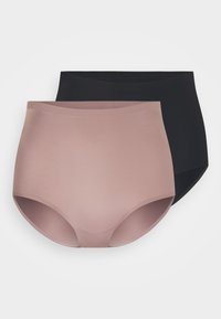 Lindex BRIEF HIGH SVEA 2 PACK - Shapewear - taupe/black/taupe - Zalando.be