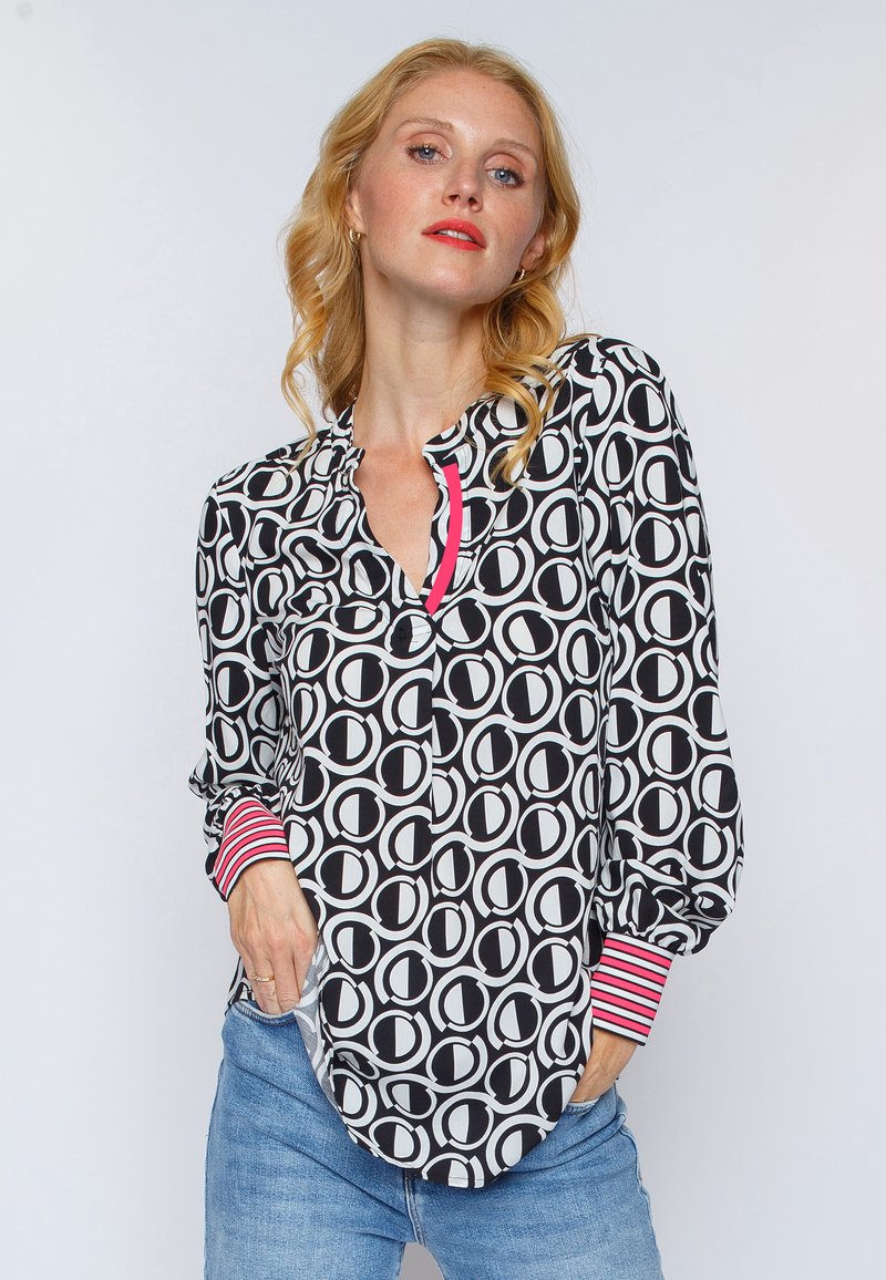 Emily van den Bergh DAMENBLUSE - Blouse - black_white_dots/meerkleurig ...